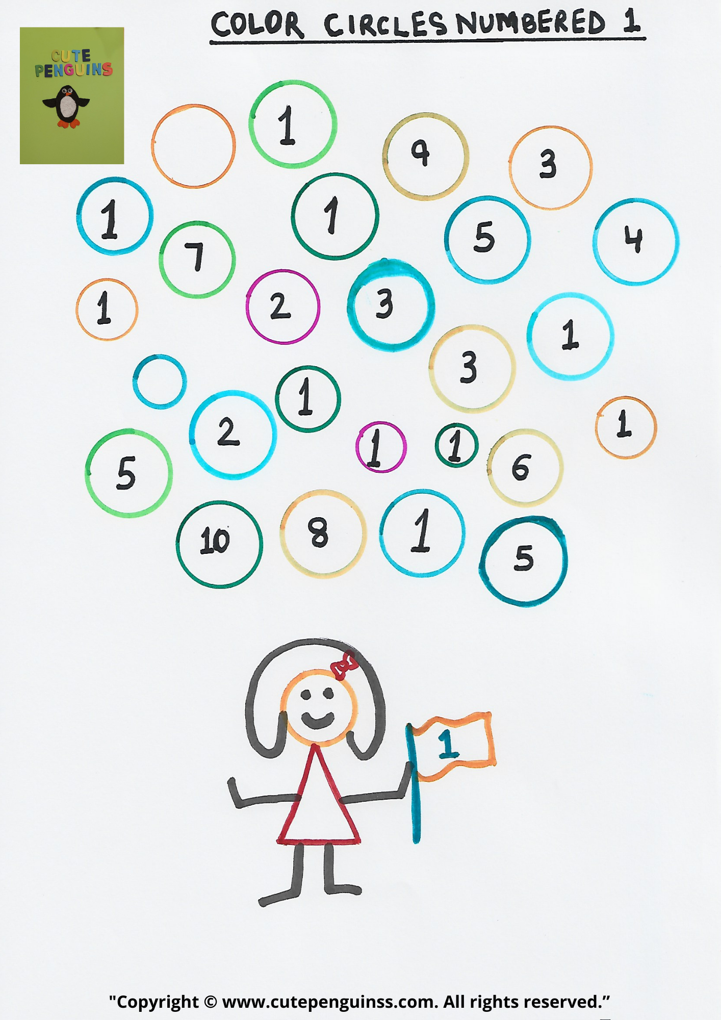 Number Recognition Worksheets – Cute Penguins